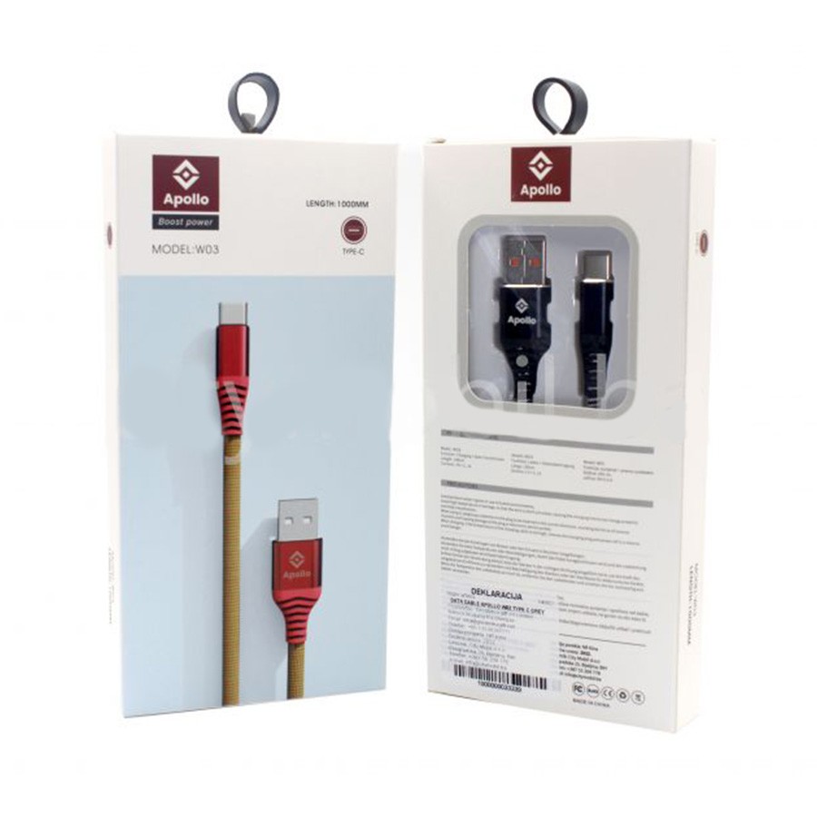 DATA CABLE APOLLO W03 TYPE C GREY - Megatron